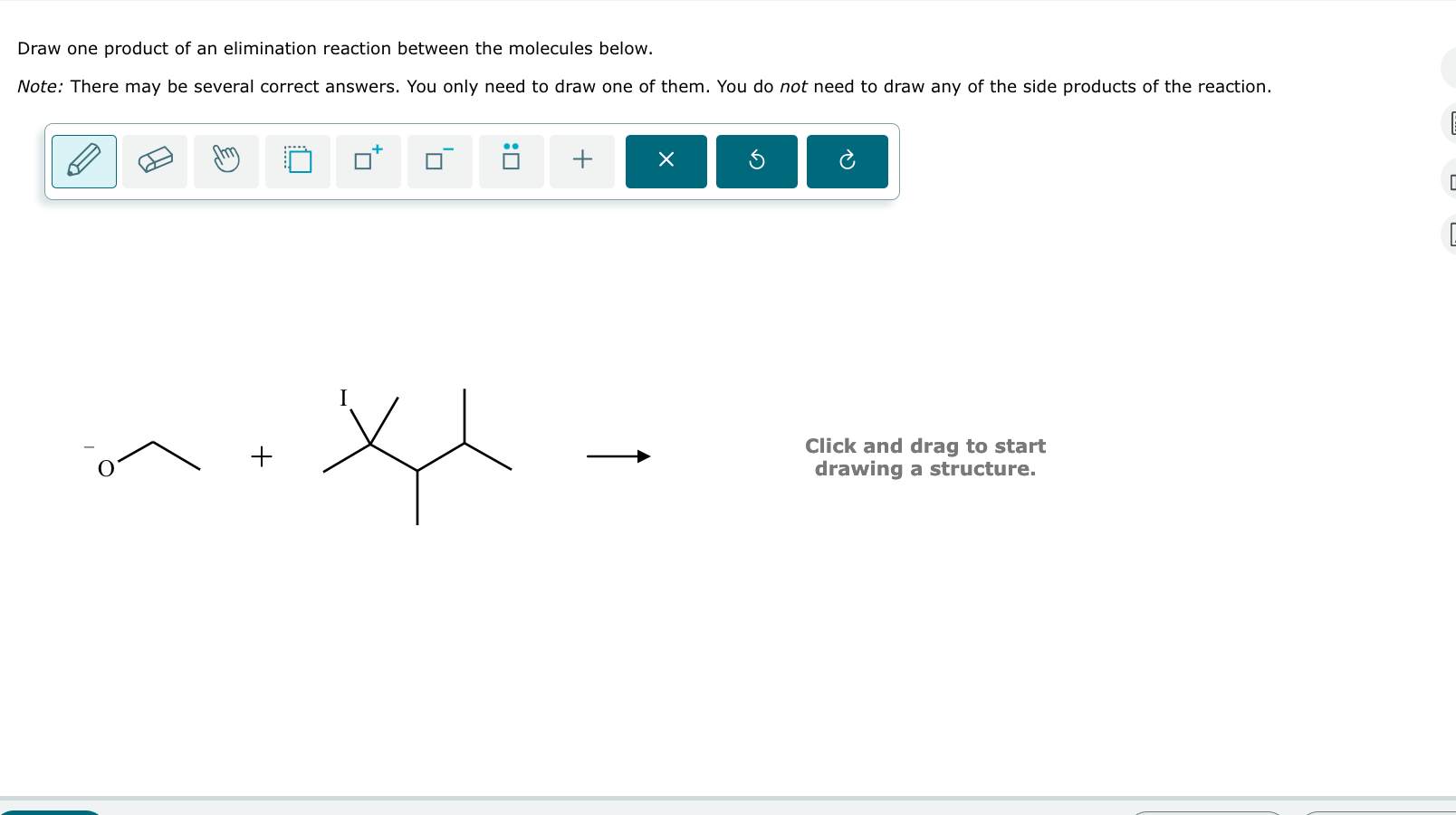 Solved Draw one product of an elimination reaction between | Chegg.com