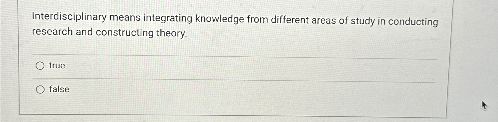 Solved Interdisciplinary means integrating knowledge from | Chegg.com