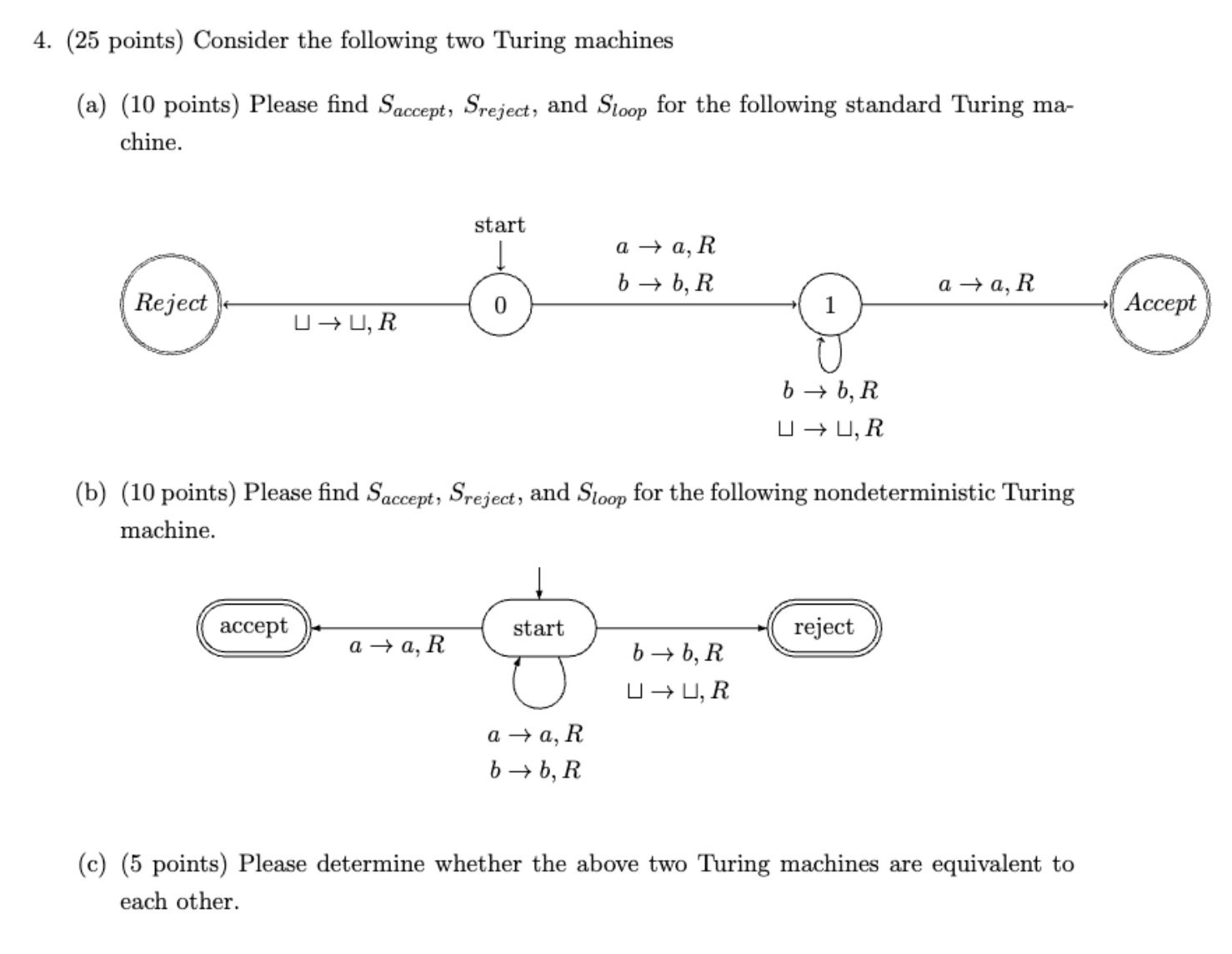 Solved Consider the following two Turing machines(a) (10 | Chegg.com