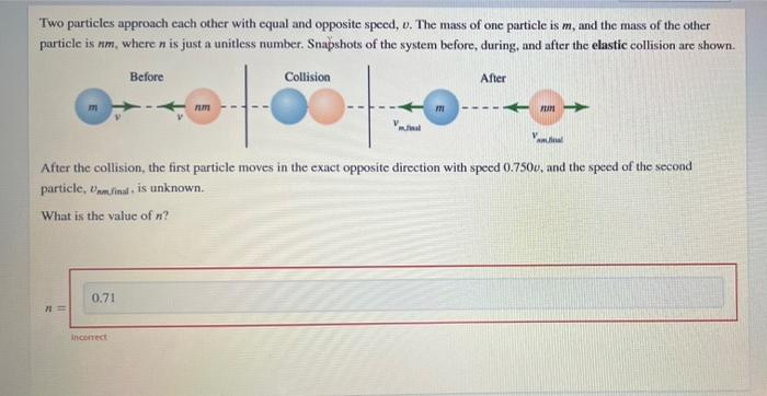 Solved Two particles approach each other with equal and | Chegg.com