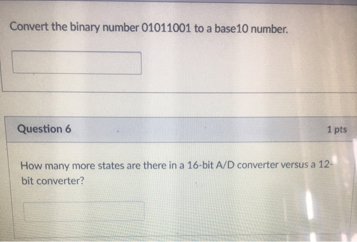 Solved Convert the binary number 01011001 to a base 10 | Chegg.com