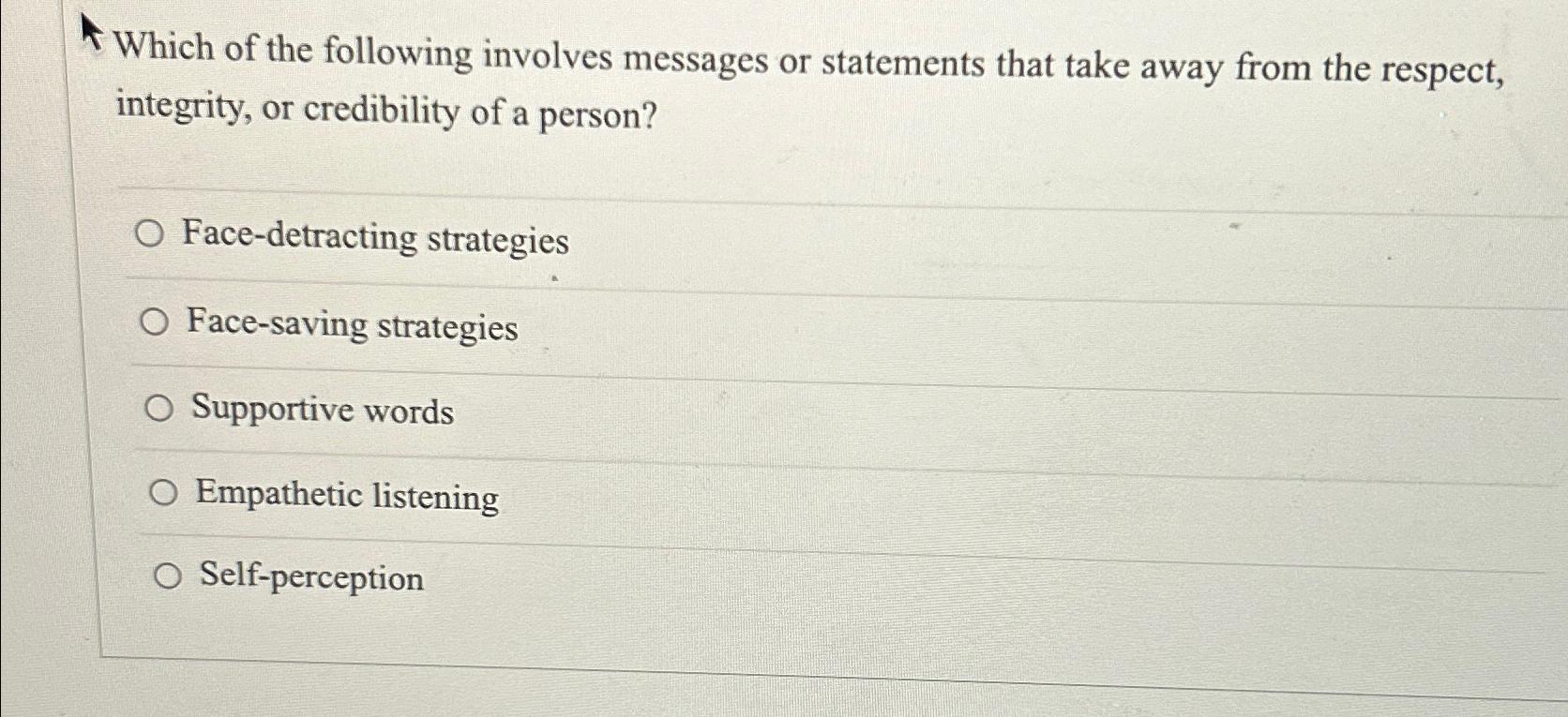 Solved Which of the following involves messages or | Chegg.com