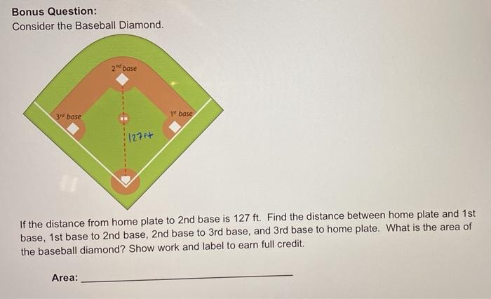 Solved Bonus Question: Consider the Baseball Diamond. 2 base | Chegg.com