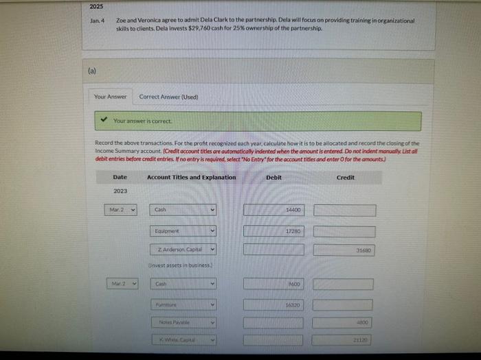 Solved prepare the partners equity section of the balance | Chegg.com