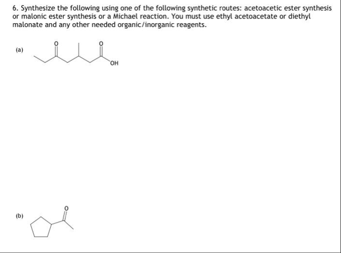 Solved Synthesize the following using one of the following | Chegg.com