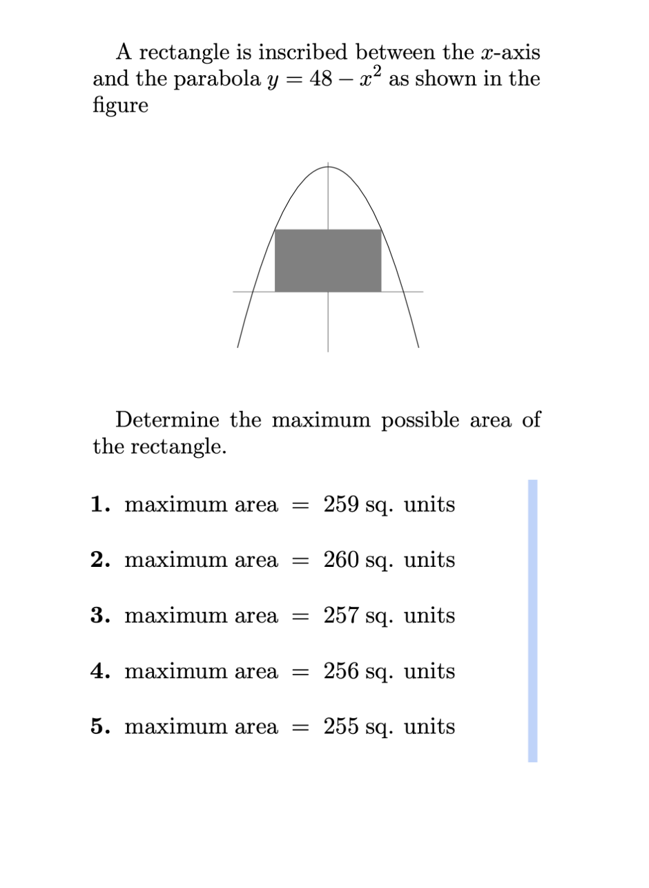 Solved A rectangle is inscribed between the x-axisand the | Chegg.com