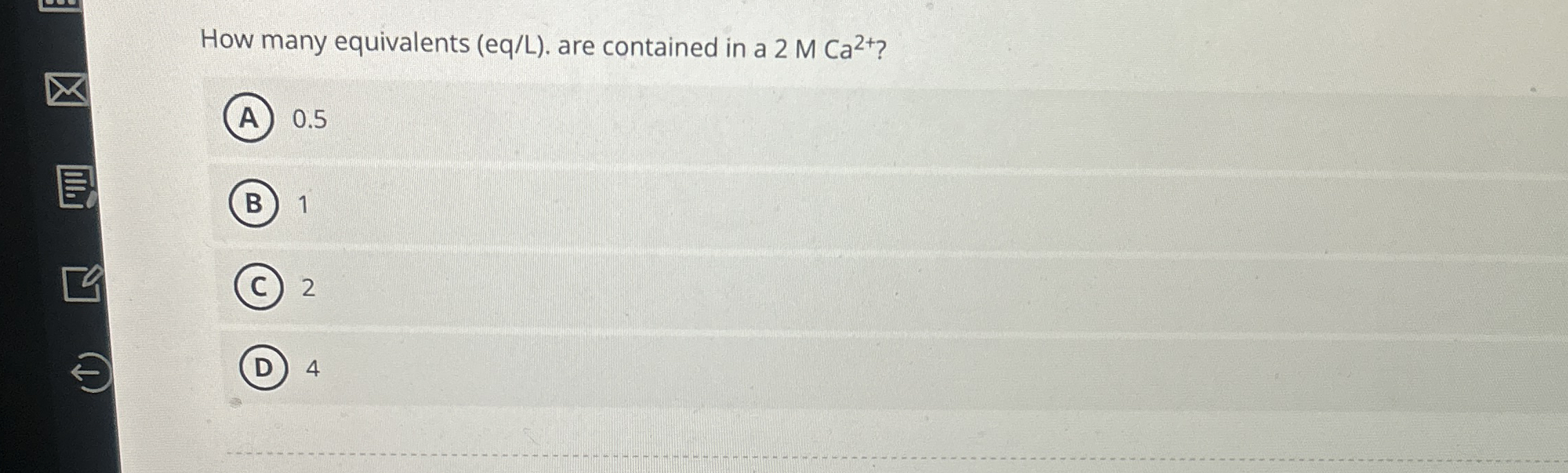 Solved How many equivalents (eq/L). ﻿are contained in a | Chegg.com