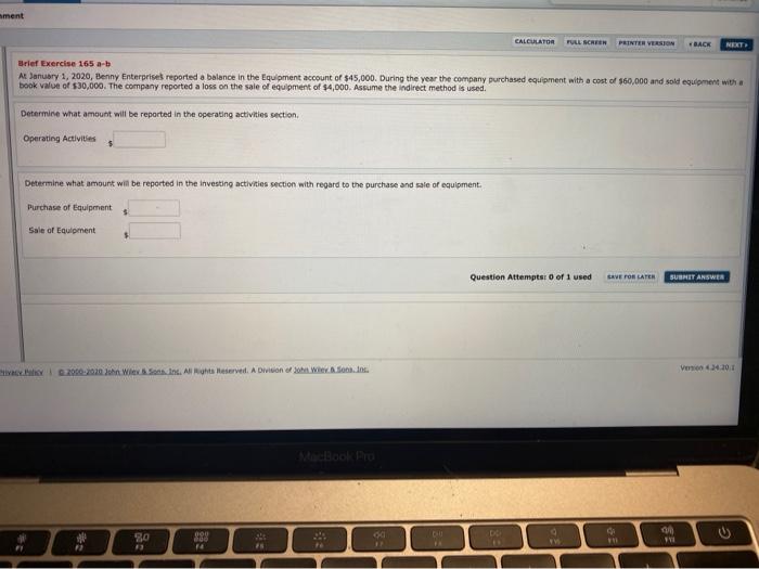 Solved ament CALCULATOR FULL SCREEN PRINTER VERSION BACK | Chegg.com
