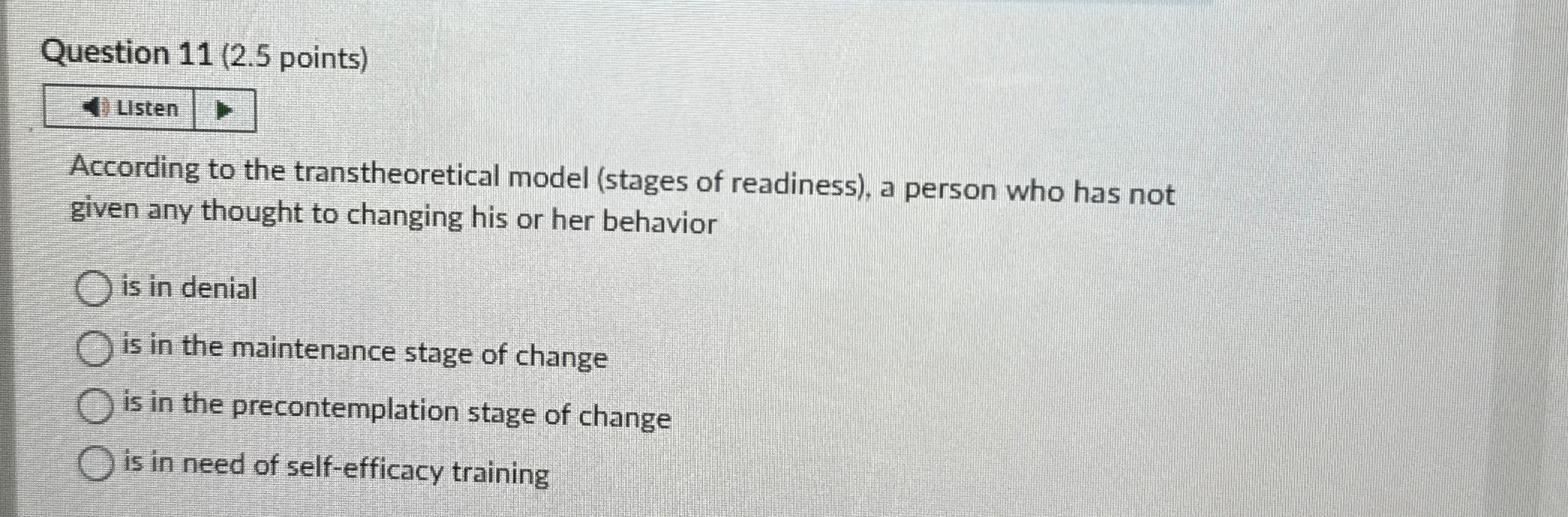 Solved Question 11 (2.5 ﻿points)According to the | Chegg.com