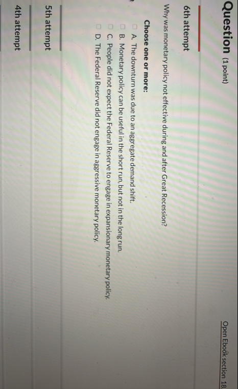 Solved Question (1 ﻿point)Open Ebook section 186th | Chegg.com