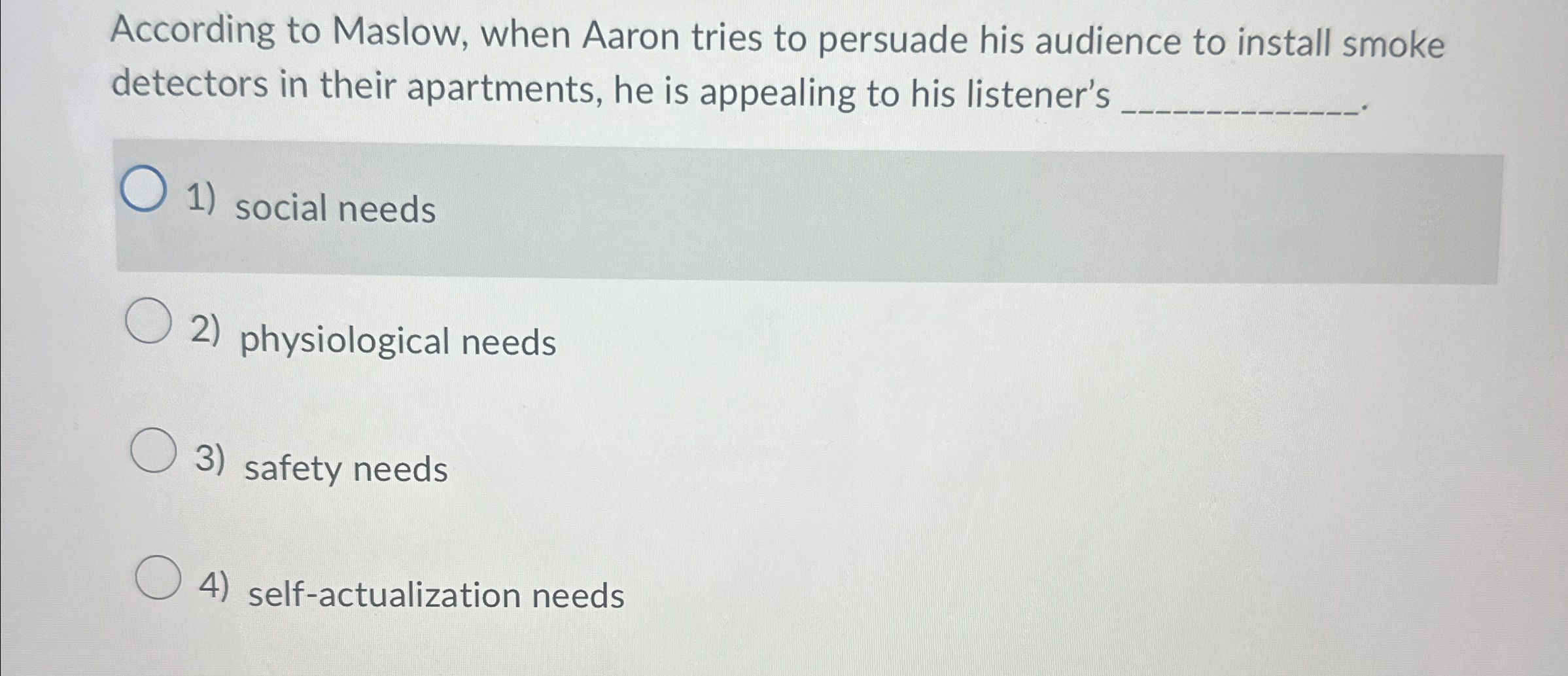 Solved According to Maslow, when Aaron tries to persuade his | Chegg.com