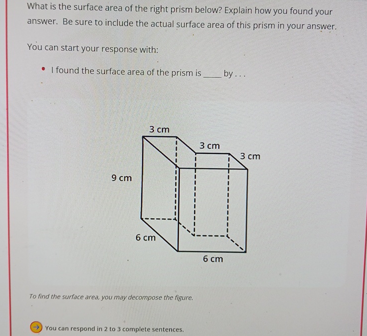 Solved What is the surface area of the right prism below? | Chegg.com