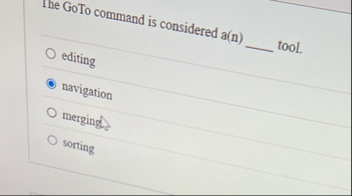 Solved The GoTo command is considered | Chegg.com