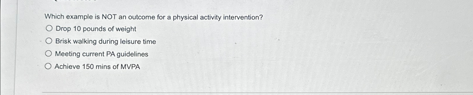 Solved Which example is NOT an outcome for a physical | Chegg.com