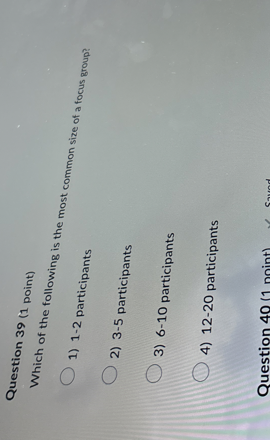 Solved Question 39 (1 ﻿point)Which of the following is the | Chegg.com