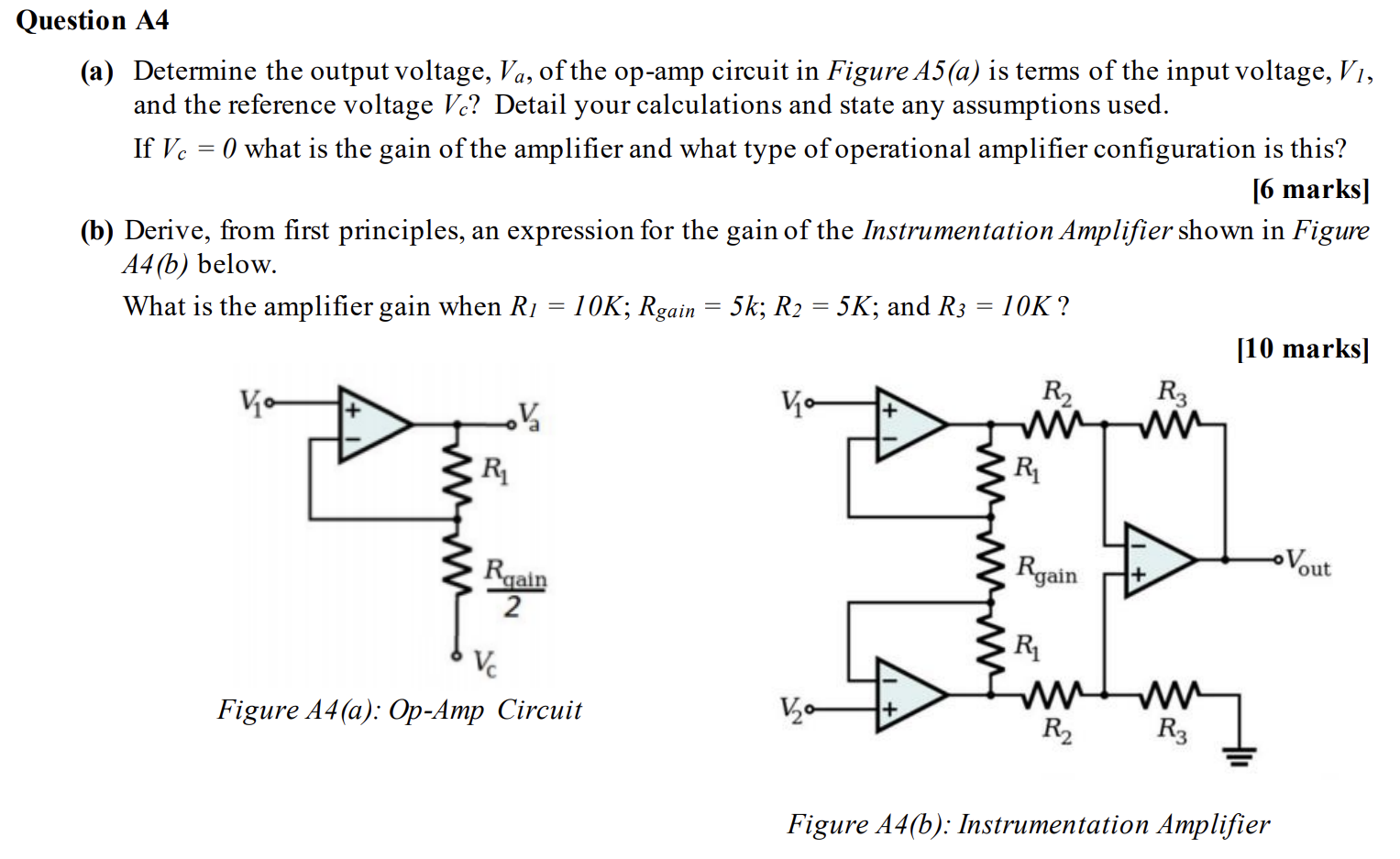 Solved Figure A4(b): Instrumentation AmplifierQuestion A4(a) | Chegg.com