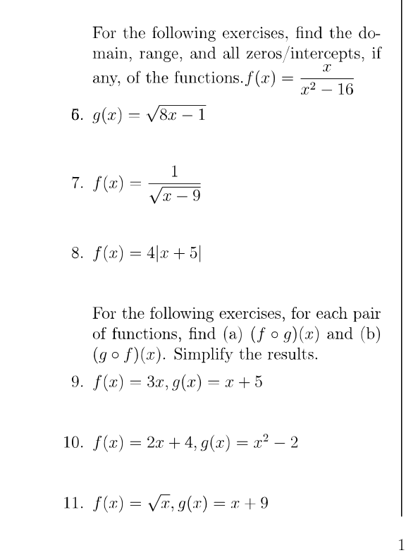 Solved For the following exercises, find the domain, range, | Chegg.com