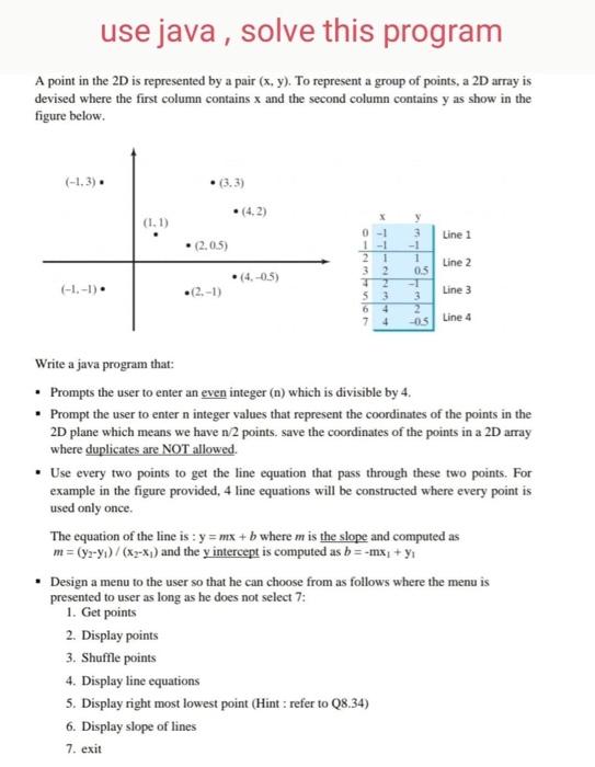 Solved use java , solve this program A point in the 2D is | Chegg.com