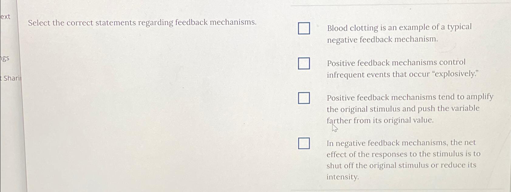 Solved Select the correct statements regarding feedback | Chegg.com