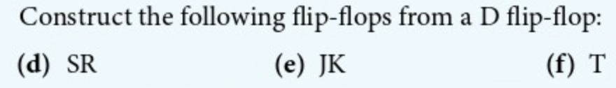 Solved Construct the following flip-flops from a D flip-flop | Chegg.com