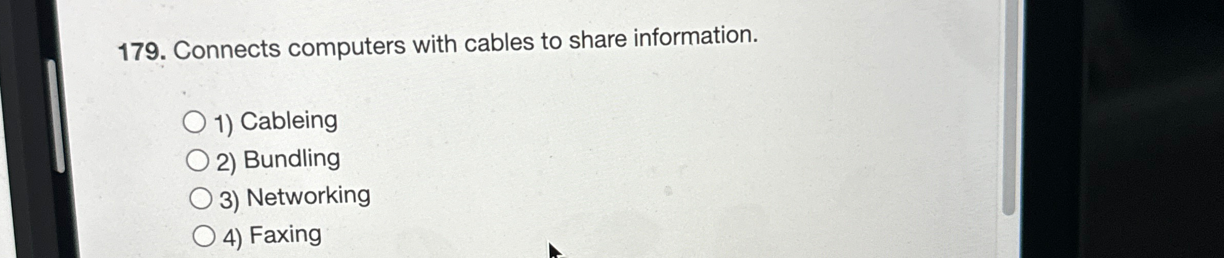 Solved Connects computers with cables to share | Chegg.com