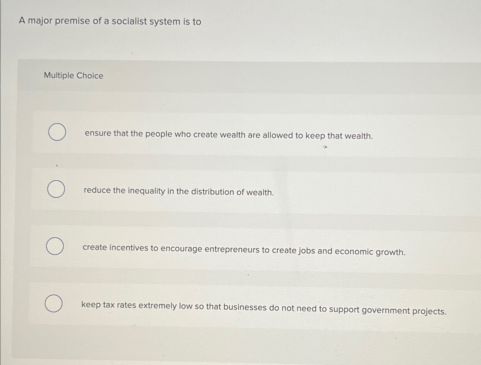 Solved A major premise of a socialist system is toMultiple | Chegg.com