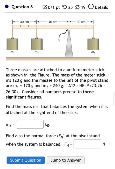 Solved Question 8 0/1 pt 25 19 Details Three masses are | Chegg.com