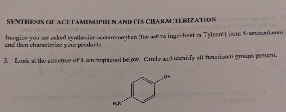 Solved SYNTHESIS OF ACETAMINOPHEN AND ITS CHARACTERIZATION | Chegg.com