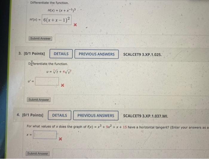 Solved Differentiate the function. H(x)=(x+x−1)3H(x)=x 3. | Chegg.com