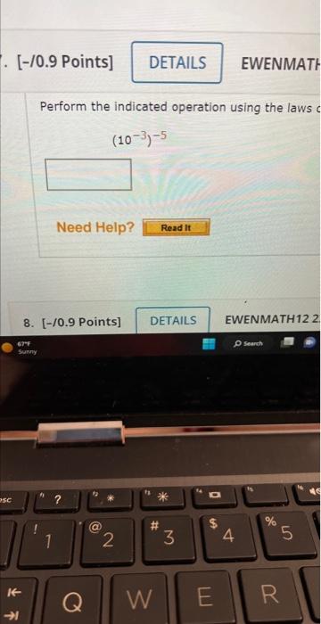 Solved Perform the indicated operations (write the rest | Chegg.com