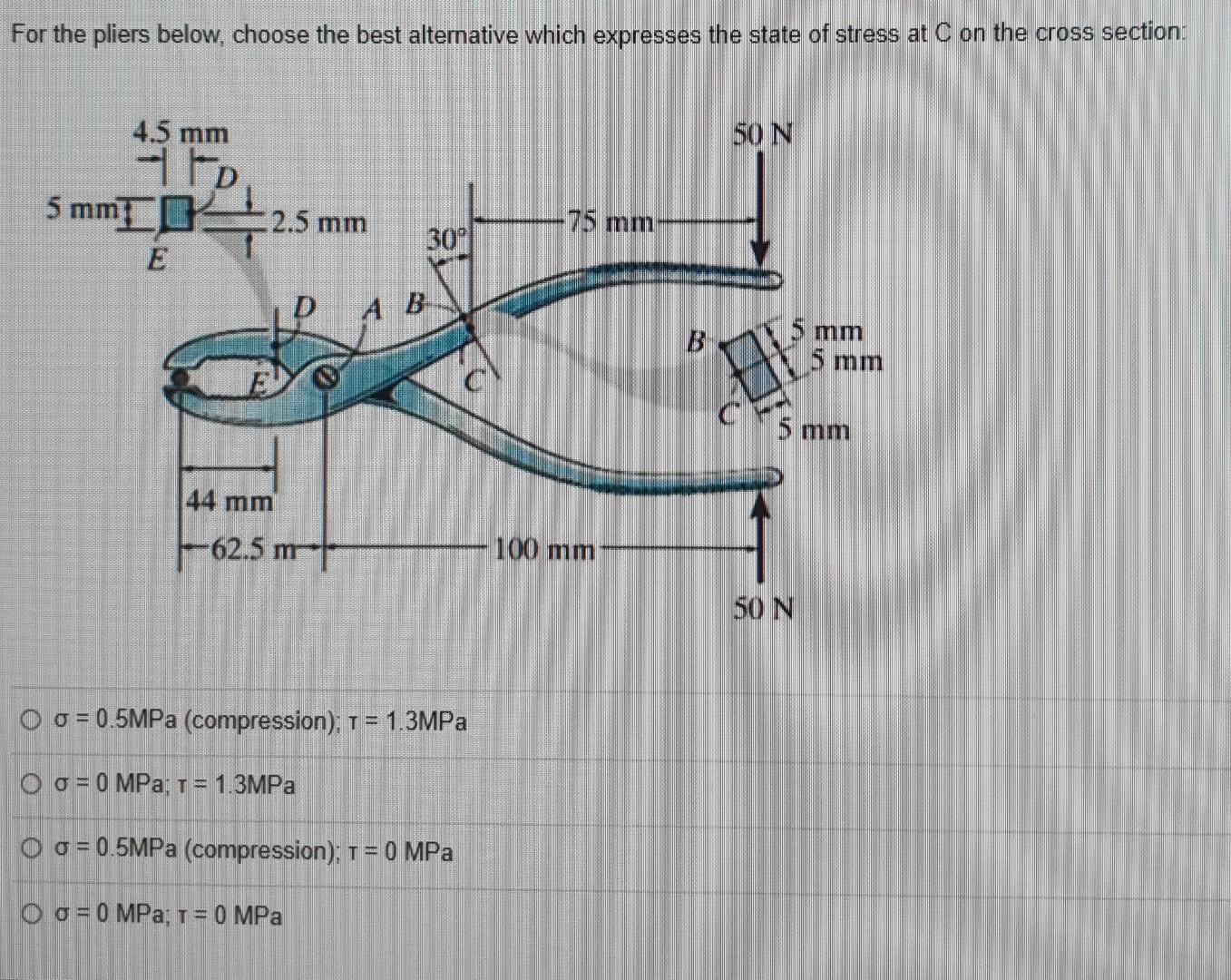 Solved For the pliers below, choose the best alternative | Chegg.com