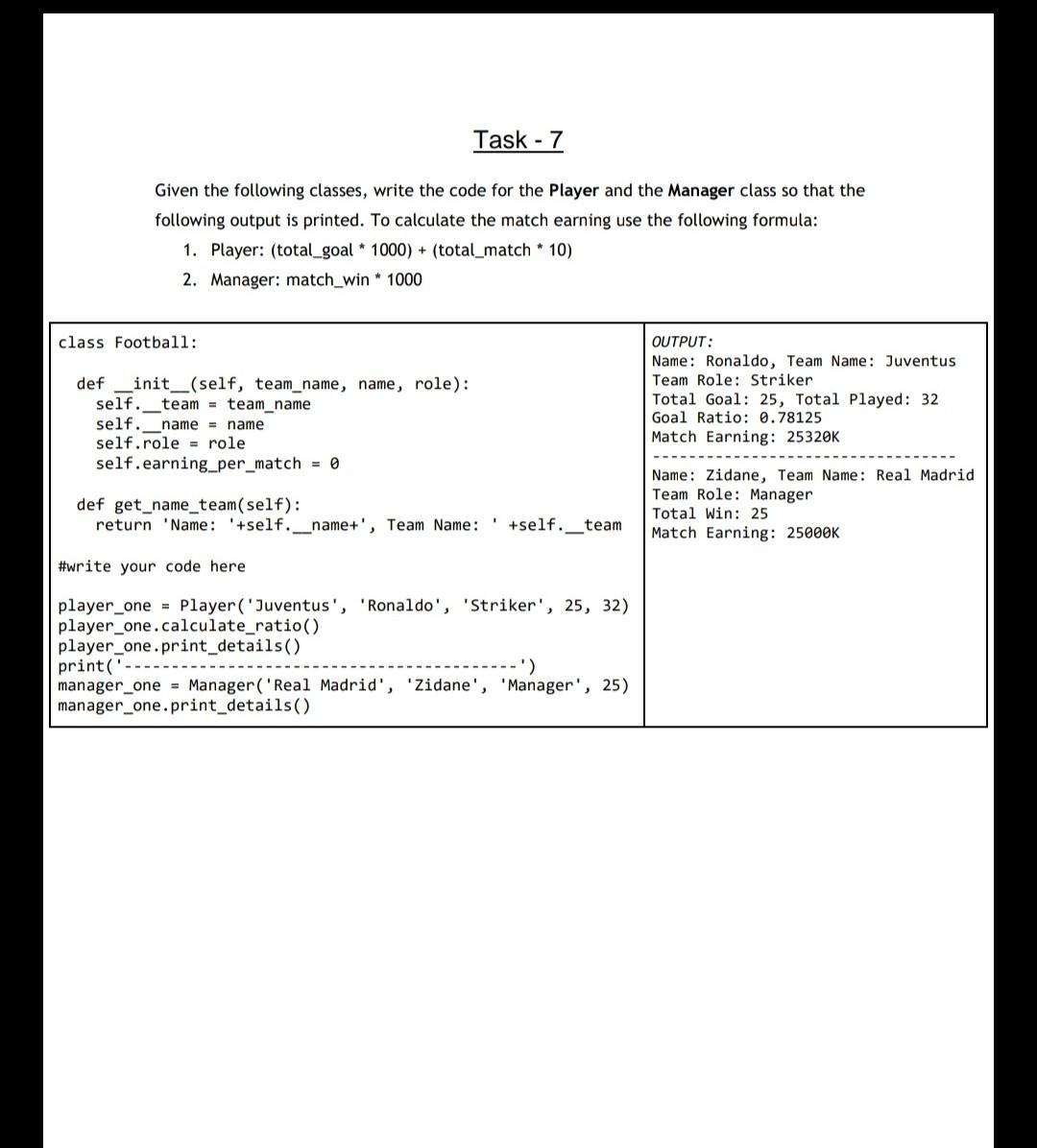 Solved Task 4 Given The Following Classes Write The Code 6308
