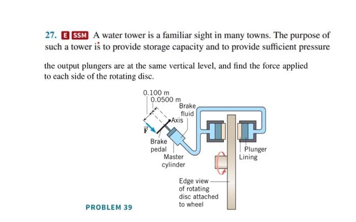 Solved 27. E SSM A water tower is a familiar sight in many | Chegg.com