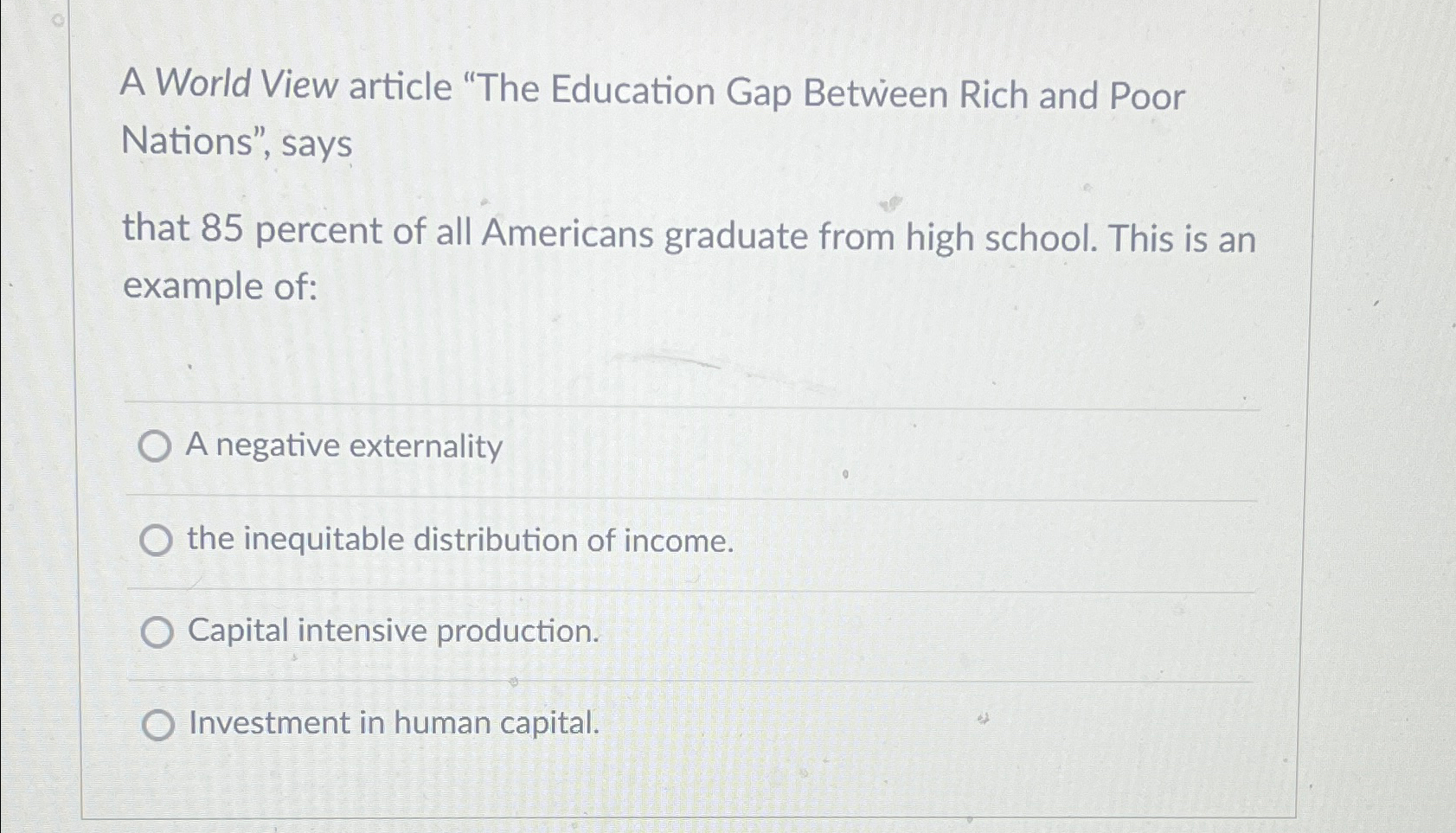 Solved A World View article "The Education Gap Between Rich | Chegg.com