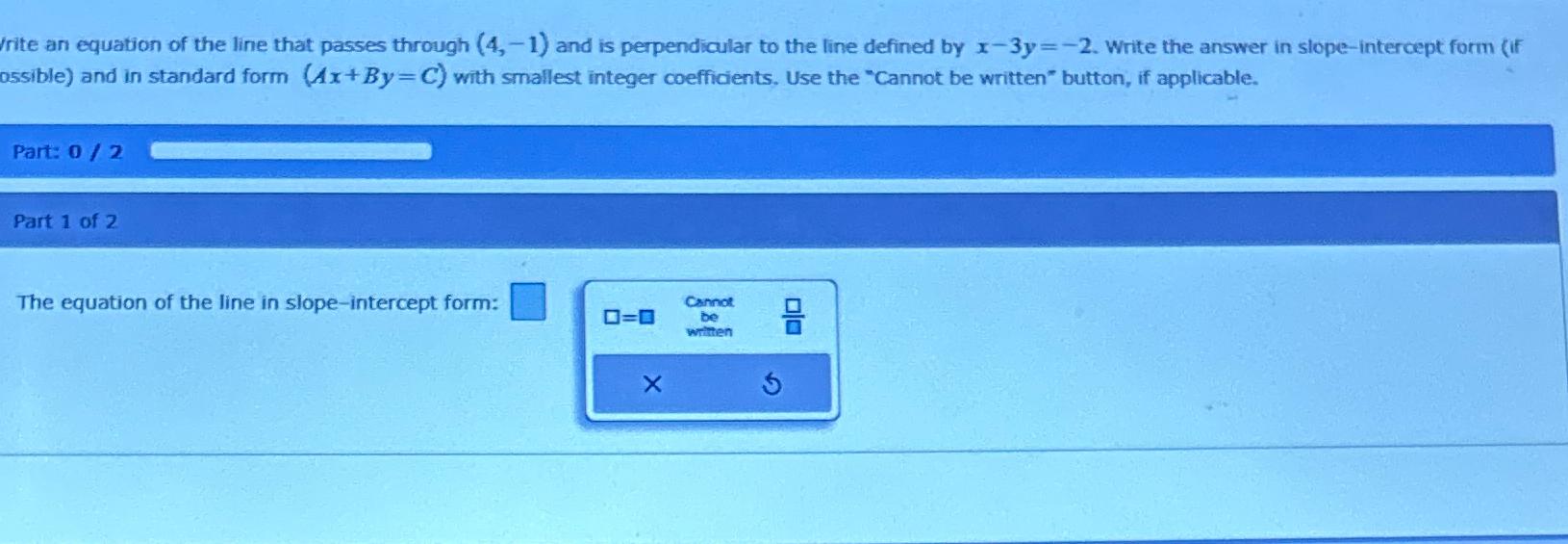 Solved Irite an equation of the line that passes through | Chegg.com