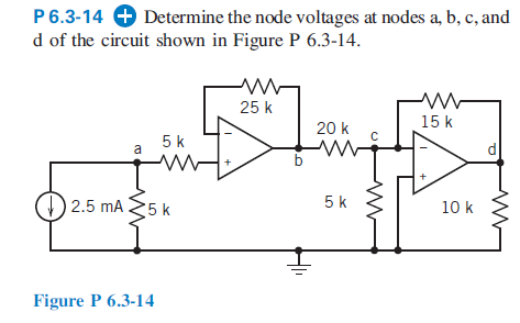 Solved P 6.3-14 \( \oplus \) ﻿Determine the node voltages at | Chegg.com