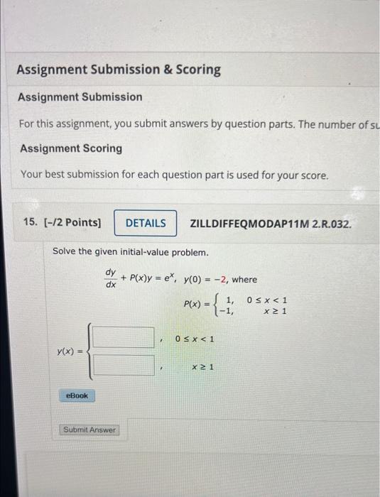 Solved Assignment Submission \& Scoring Assignment | Chegg.com