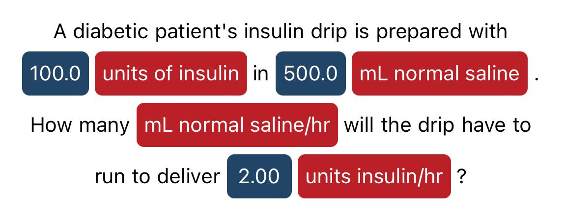 Solved A diabetic patient's insulin drip is prepared with | Chegg.com