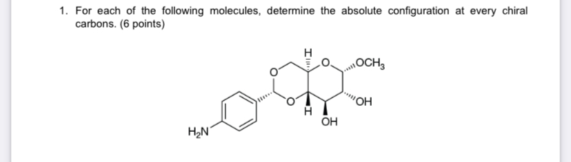 Solved For each of the following molecules, determine the | Chegg.com