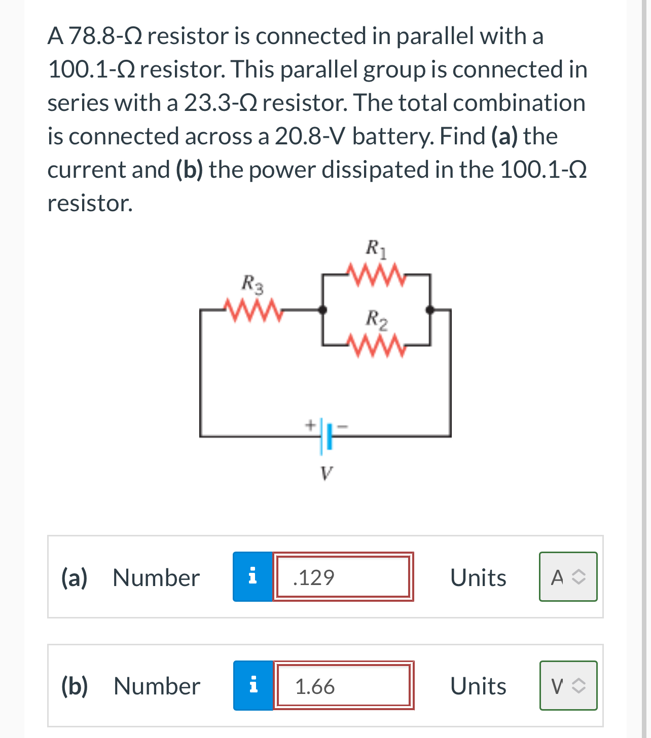 Solved A 78.8-Ω ﻿resistor is connected in parallel with a | Chegg.com