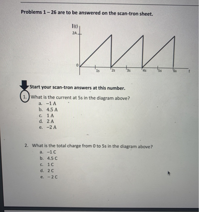 Solved Problems 1 - 26 are to be answered on the scan-tron | Chegg.com