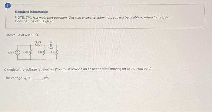 Solved Required information NOTE: This is a multi-part | Chegg.com