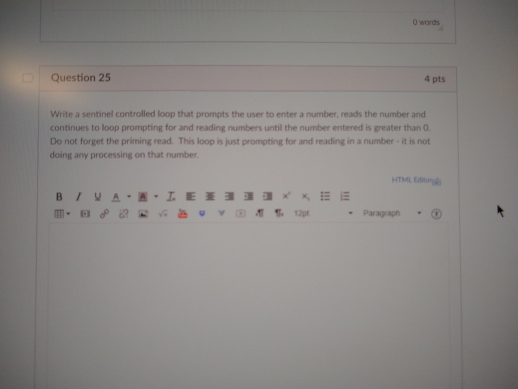 Solved O words Question 25 4 pts Write a sentinel controlled | Chegg.com
