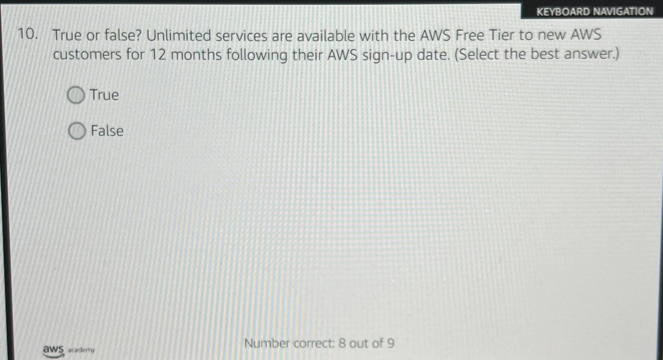 Solved KEYBOARD NAVIGATION10. ﻿True or false? Unlimited | Chegg.com