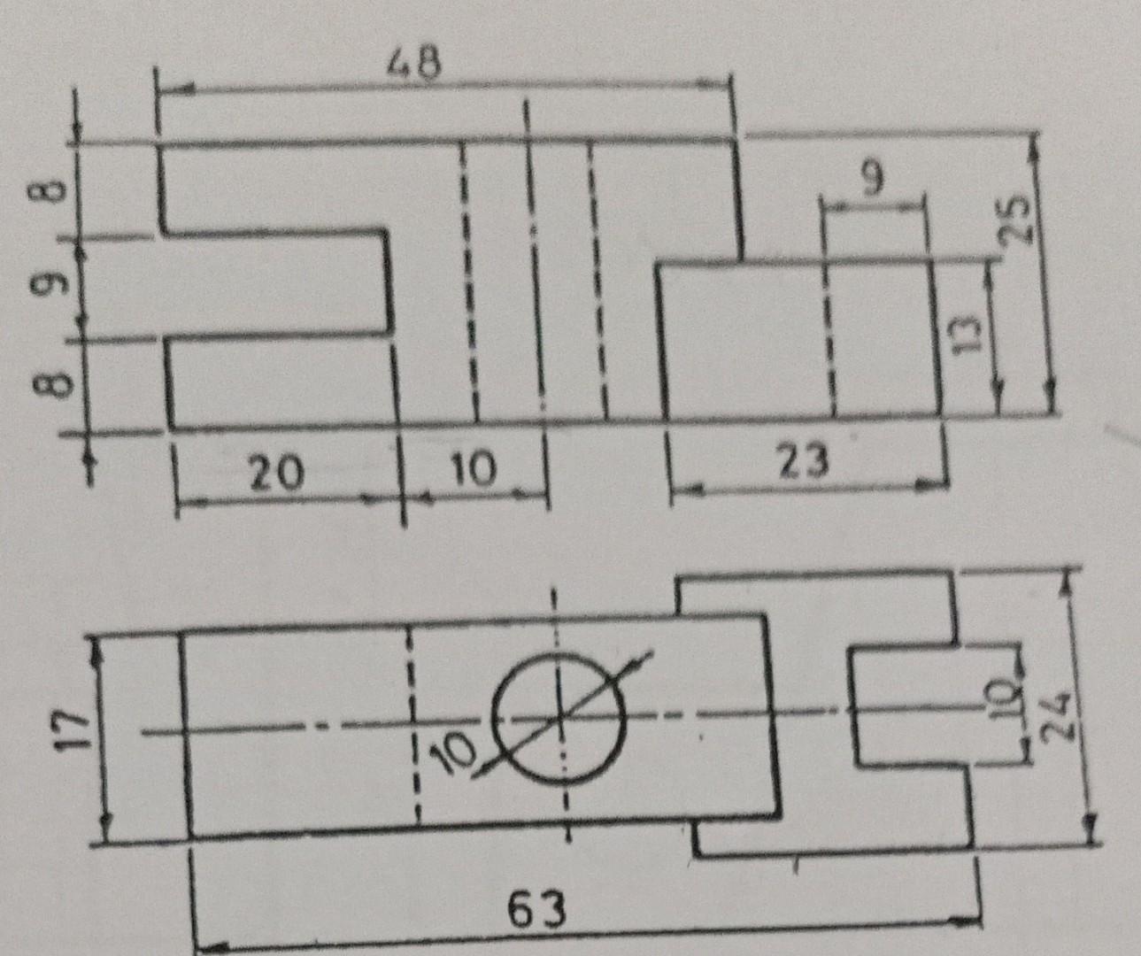 Solved draw the missing view and check out if your work is | Chegg.com
