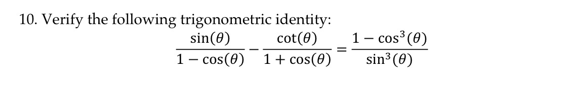 Solved Verify the following trigonometric | Chegg.com