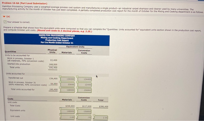 Solved Problem 16-6A (Part Level Submission) Hamilton | Chegg.com