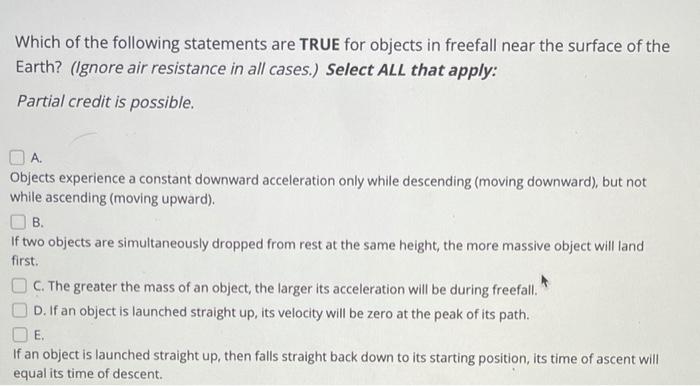 Solved Which of the following statements are TRUE for | Chegg.com