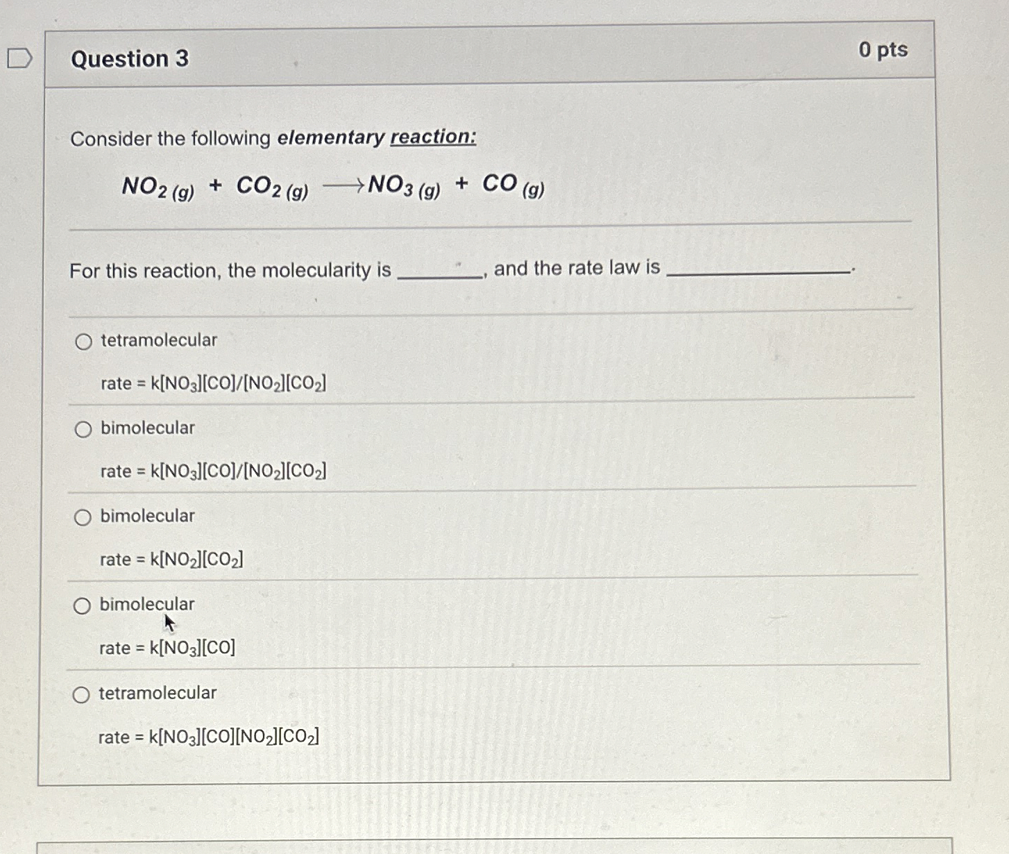 Solved Question 30 ﻿ptsConsider the following elementary | Chegg.com