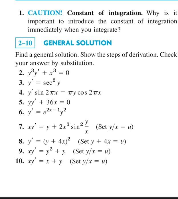 Solved 1. CAUTION! Constant of integration. Why is it | Chegg.com